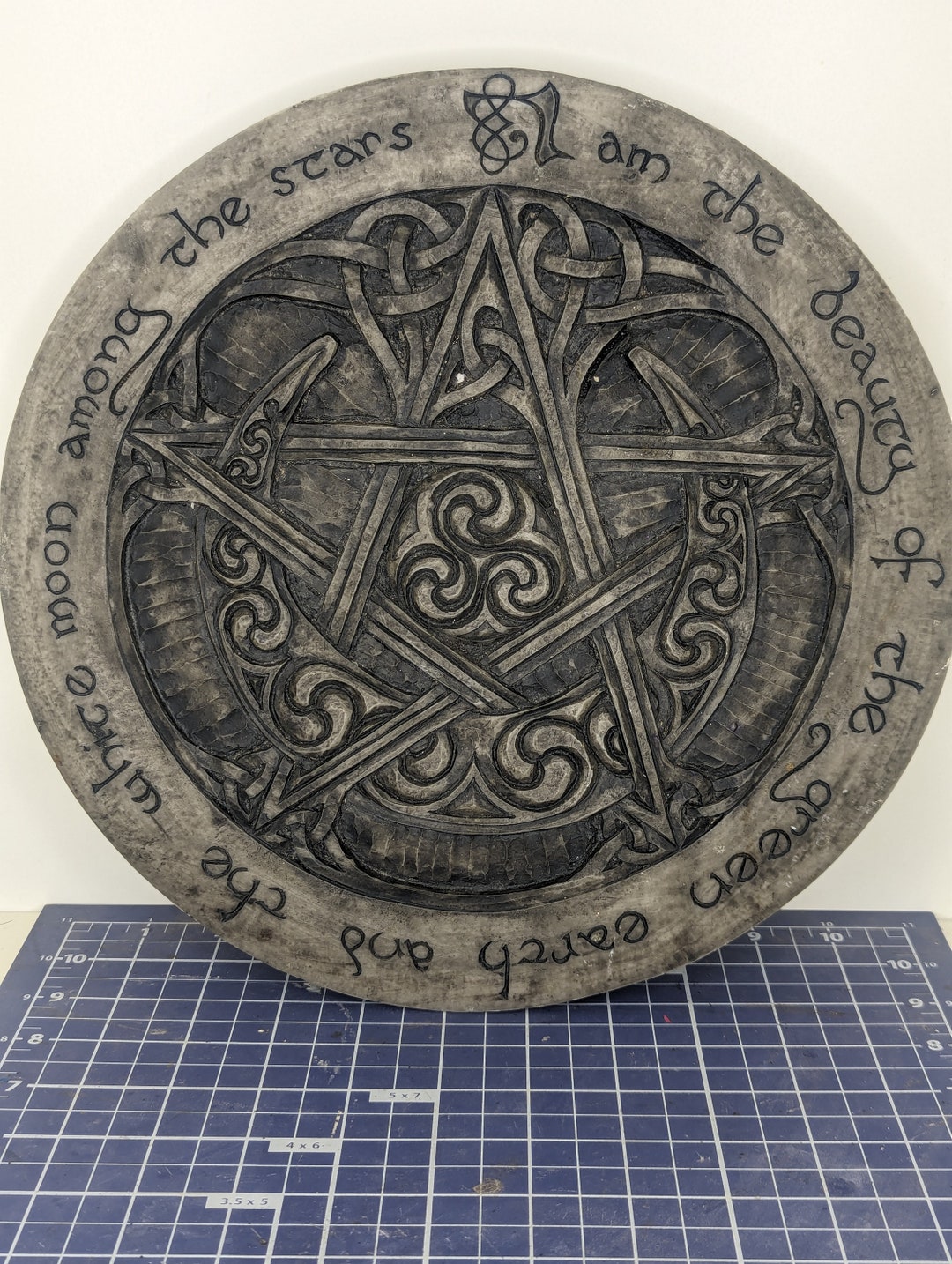 Large Round Moon Pentacle Wall Plaque - Etsy