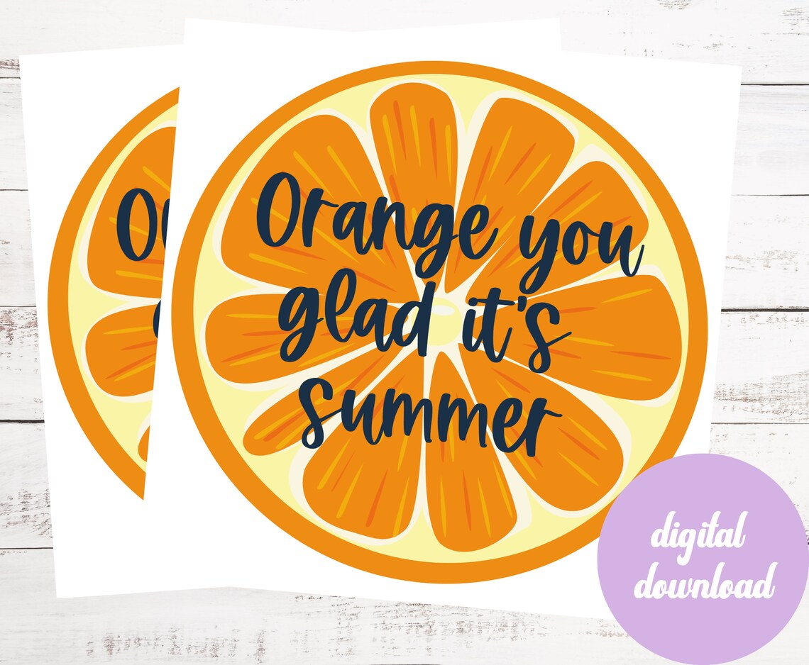Orange You Glad It's Summer Gift Tag or Square Sticker - Etsy