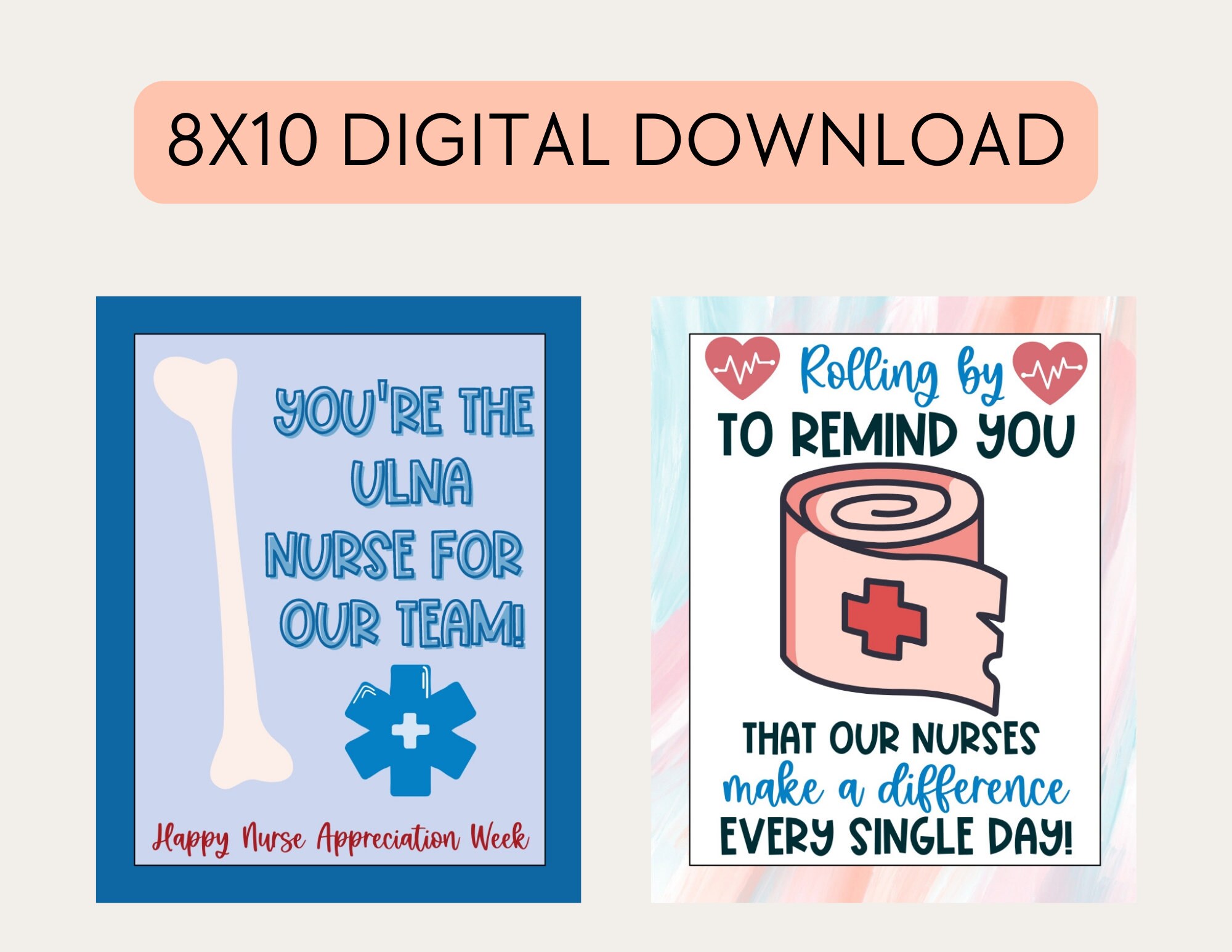 Nurse Appreciation Week Signs for Lunch and Break Room. Digital ...