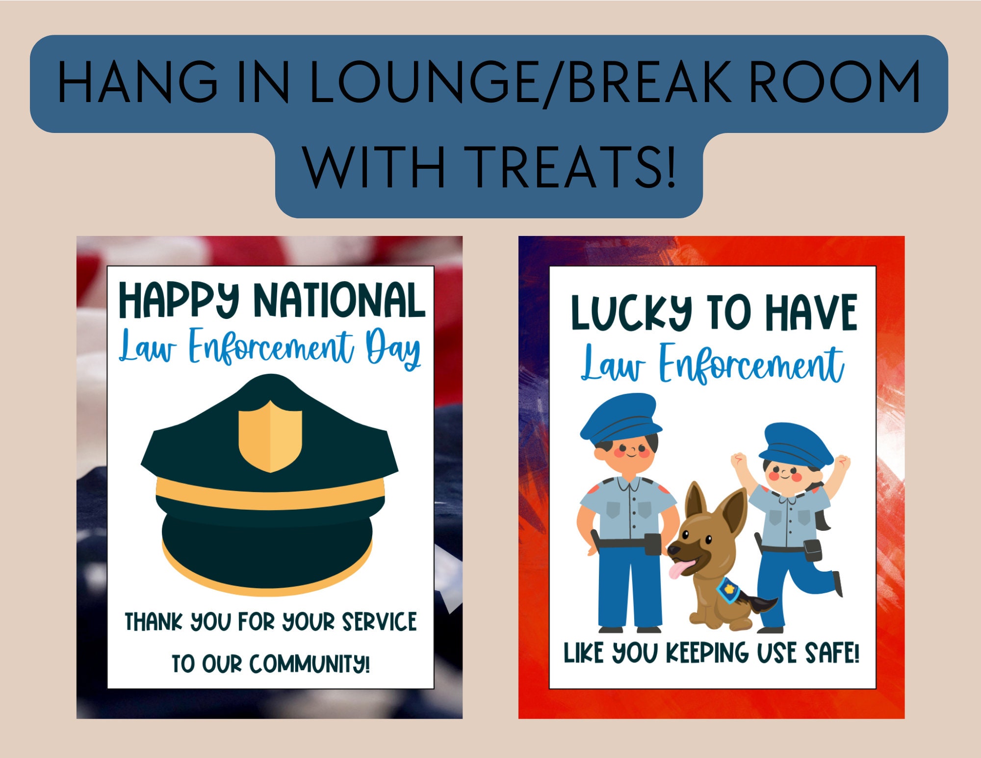 Law Enforcement Appreciation Day Posters and Signs for the Office or ...