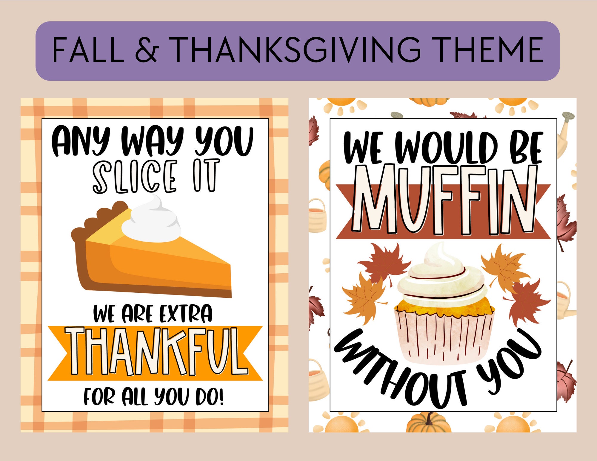 FALL Themed Staff Appreciation 8X10 Signs - Pie, Muffins, Bagels ...