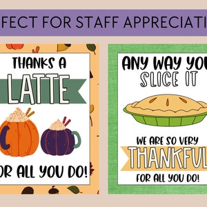 FALL Themed Staff Appreciation 8X10 Signs - Pie, Muffins, Bagels ...