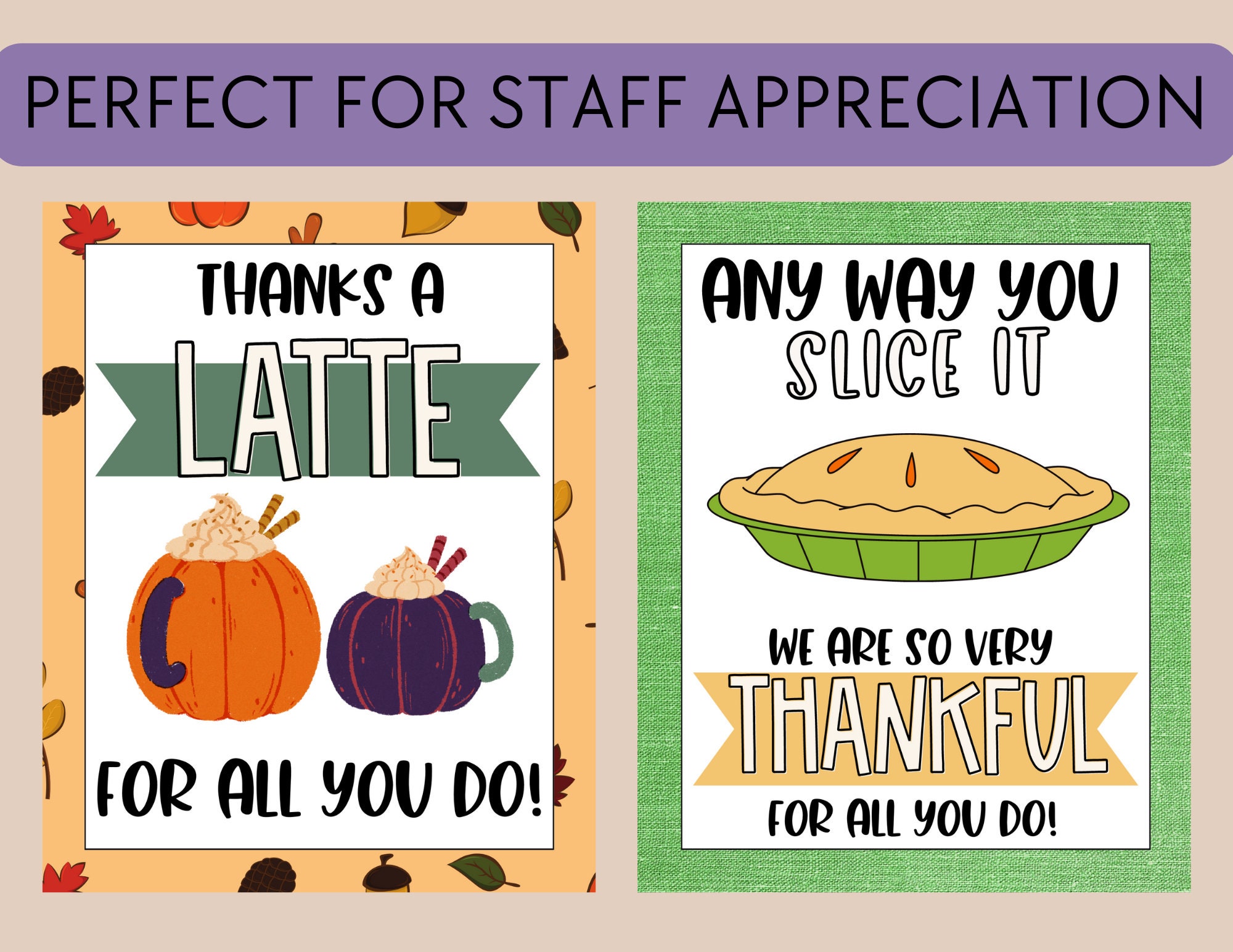 FALL Themed Staff Appreciation 8X10 Signs - Pie, Muffins, Bagels ...