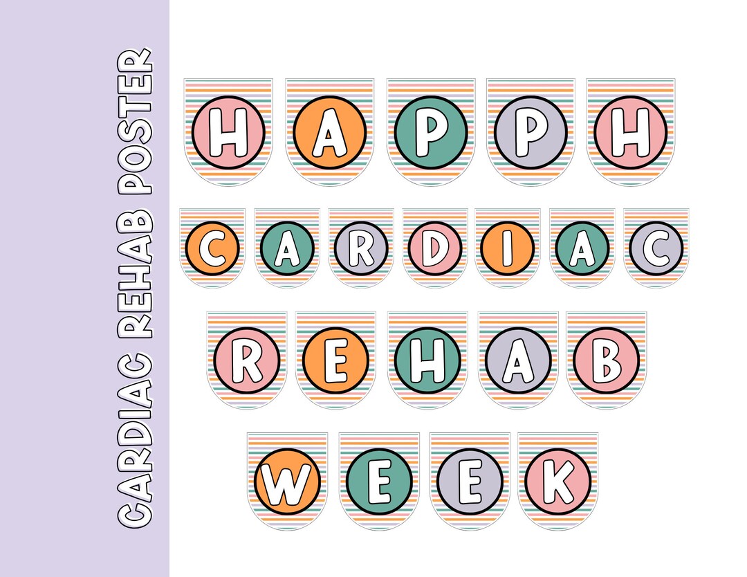 Happy Cardiac Rehab Week Banner for Break Room, Office, or Nurses ...