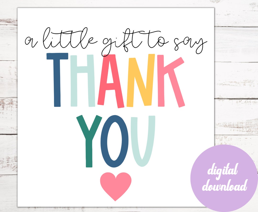 A Little Gift to Say Thank You Gift Tag or Square Sticker, Teacher ...