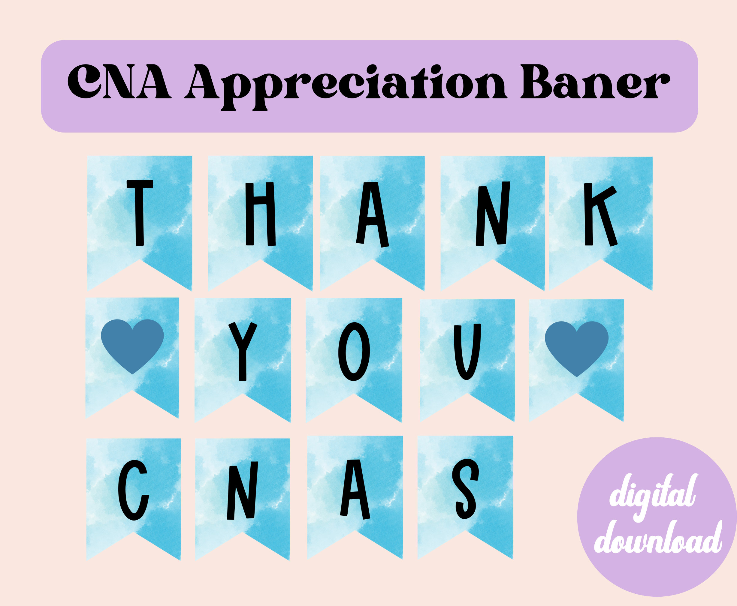 Printable Thank You Cnas Banner for Nurse Assistant Appreciation Week ...