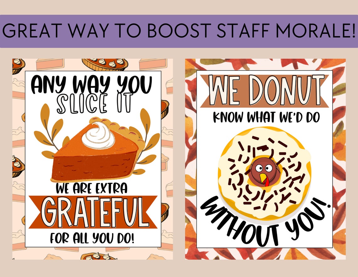 FALL Themed Staff Appreciation 8X10 Signs - Pie, Muffins, Bagels ...