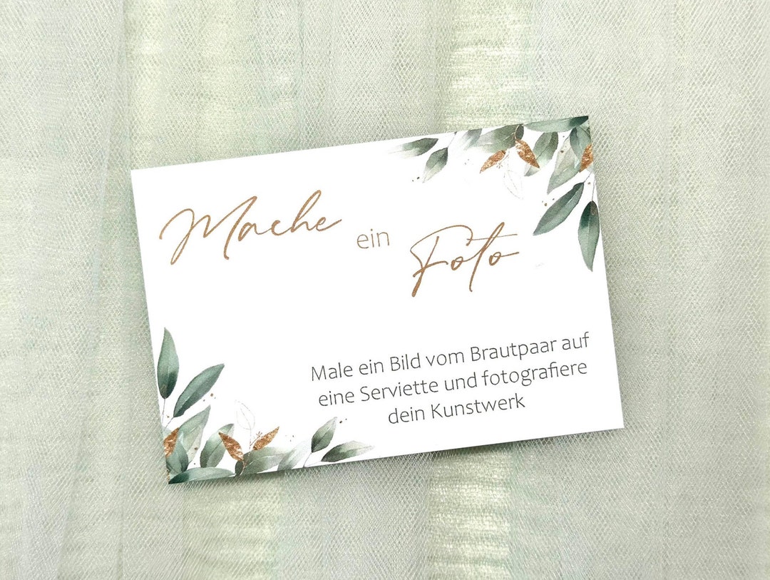 Wedding 25 / 50 or 74 Pieces of Photo Tasks, Photo Game Green Gold ...