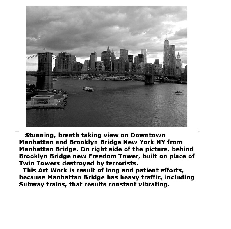 Printable Manhattan and Brooklyn Bridge From Manhattan Bridge - Etsy