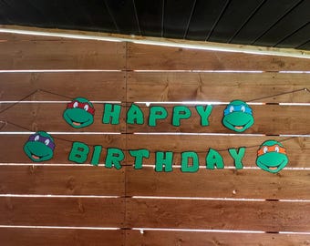 Ninja Turtle Birthday Banner - Etsy
