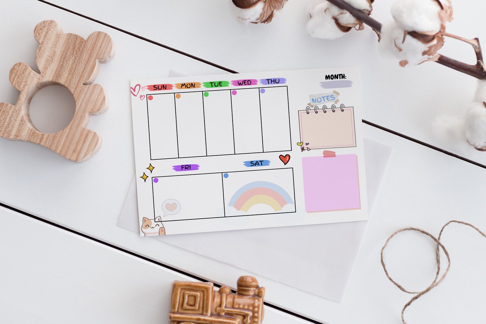 Cute Kawaii Planner Printable Weekly Monthly Planner - Etsy