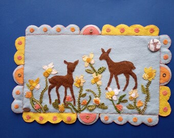 Wool Applique Downloadable PDF E-pattern spring Daffodils Wall Hanging ...