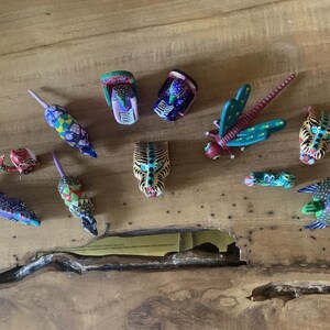 Oaxaca Mexico Hand Painted Wood Carving Oaxacan Folk Art Lot,oaxacan ...