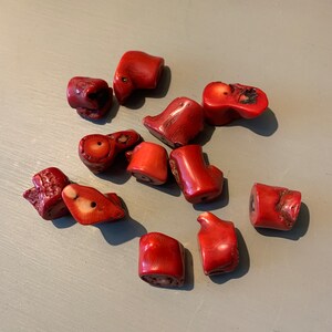 Vintage Chunky Chinese Red Coral, Red Coral Beads,chinese Coral,jewelry ...