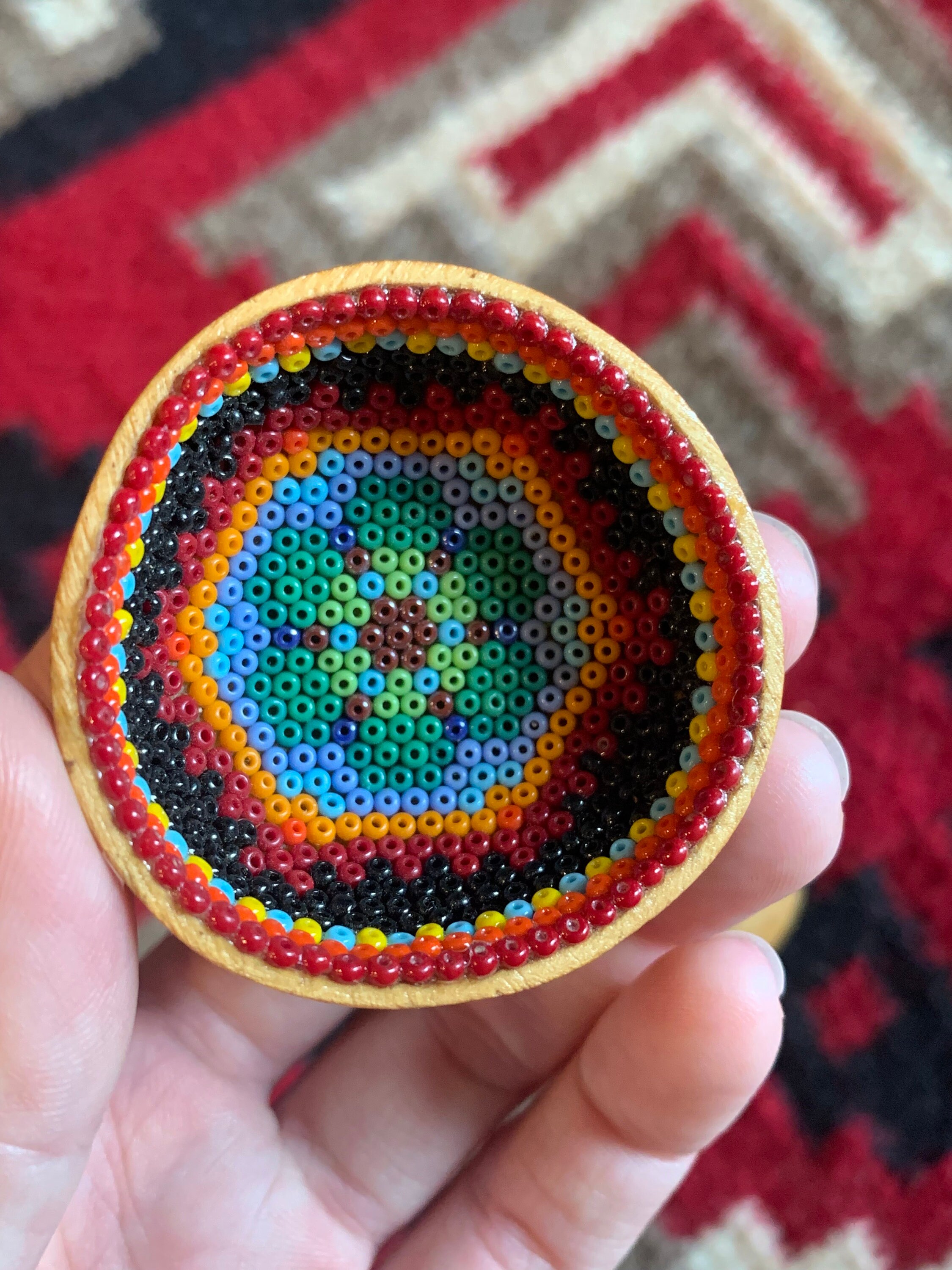Vintage Huichol Tribe Beaded Bowls Folk Art Handmade Hand - Etsy