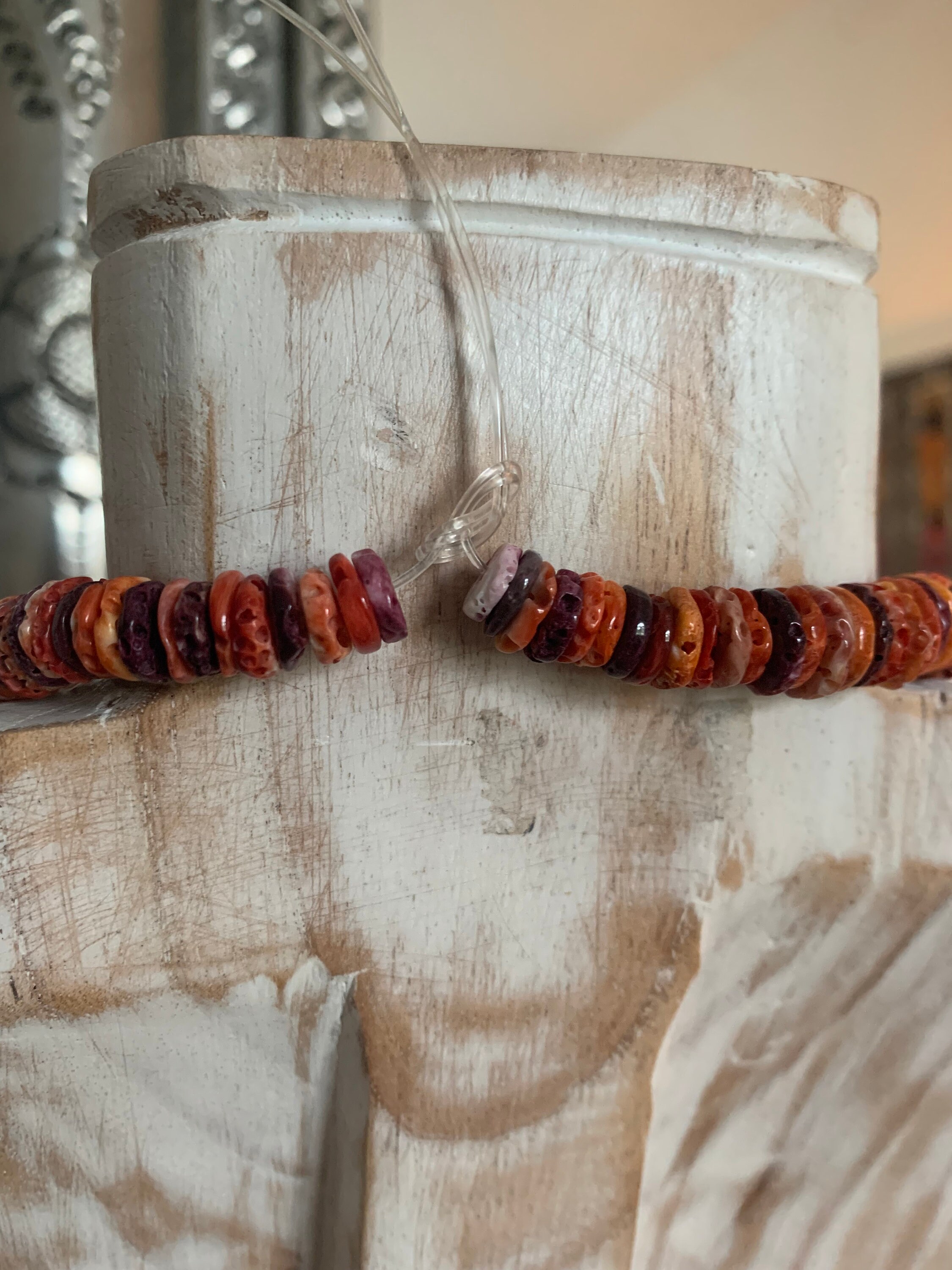 Vintage Spiny Oyster Rolled Turquoise Necklaced,beaded Strand,native ...