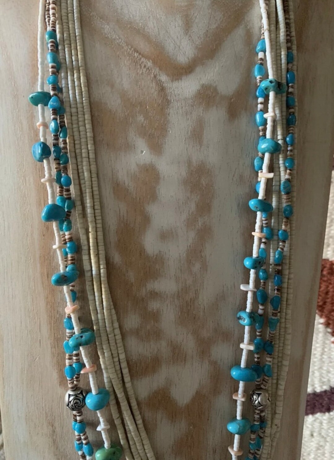 Old Pawn Necklaces,3 Old Pawn Turquoise Ans Heishi Nevklaces,native ...