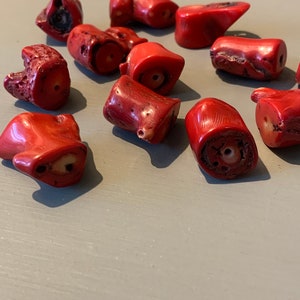 Vintage Chunky Chinese Red Coral, Red Coral Beads,chinese Coral,jewelry ...