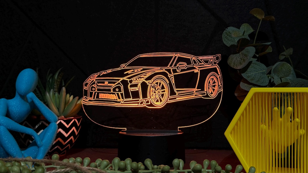 GTR Acrylic LED Night Light, Desk Lamp, Christmas Car Gift - Etsy