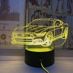 Mustang Acrylic LED Night Light, Desk Lamp - Etsy