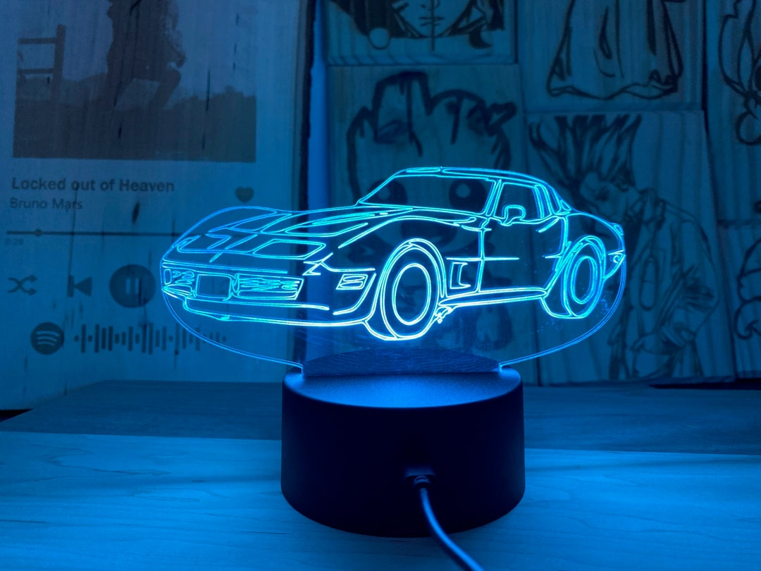 C3 Corvette Acrylic LED Night Light, Desk Lamp - Etsy