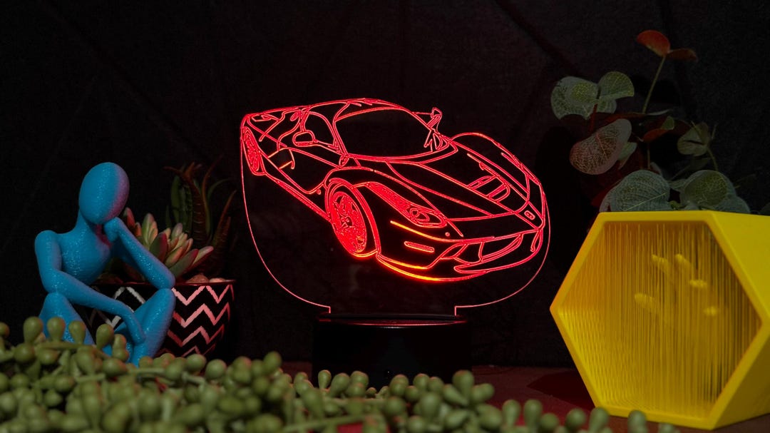 Ferrari Acrylic LED Night Light, Desk Lamp, Christmas Car Gift - Etsy