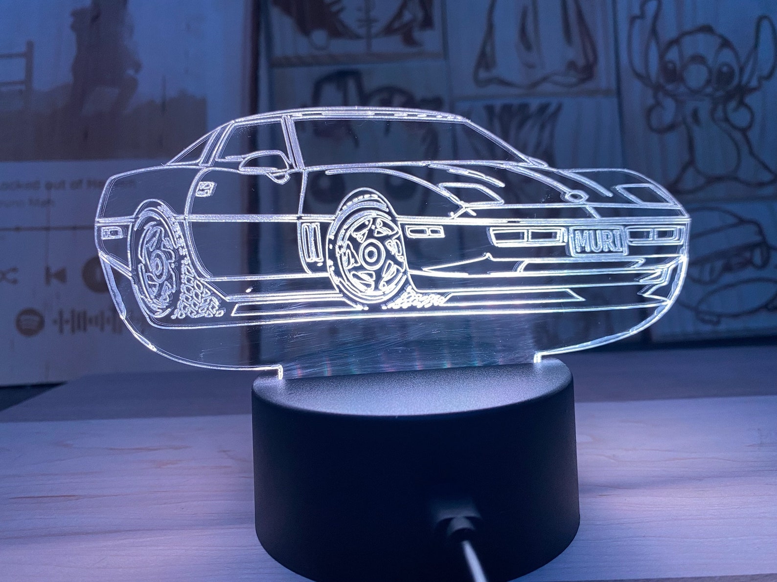 C4 Corvette Acrylic LED Night Light Desk Lamp - Etsy