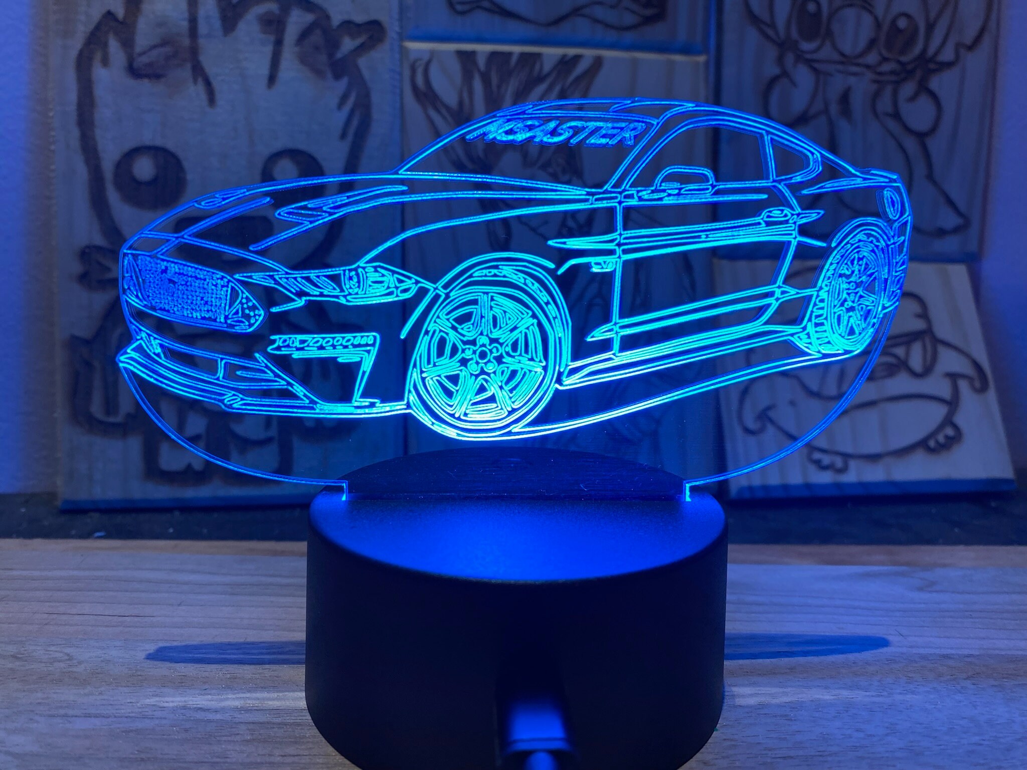 5.0 Mustang Acrylic LED Night Light Desk Lamp - Etsy