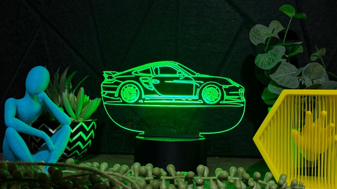Side View 911 GT3 RS Acrylic LED Night Light, Desk Lamp - Etsy