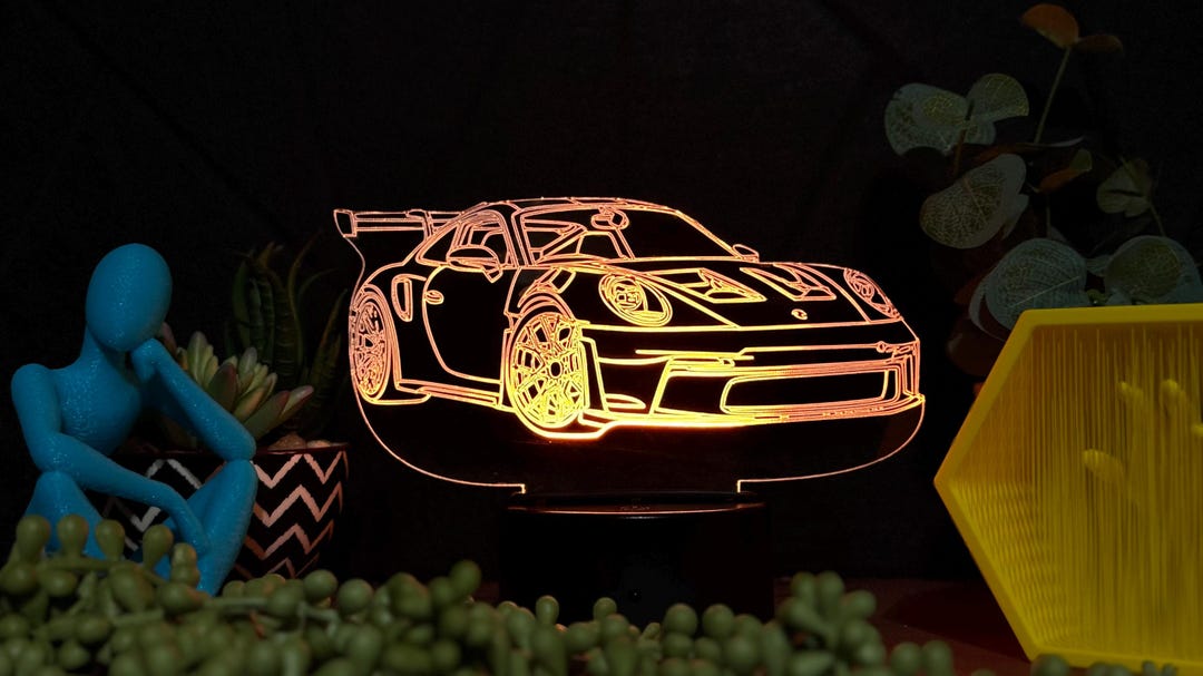 911 GT3 RS Acrylic LED Night Light, Desk Lamp - Etsy