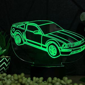 Mustang Acrylic LED Night Light, Desk Lamp - Etsy