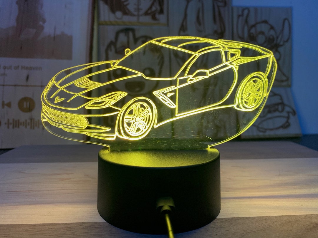 C7 Corvette Acrylic LED Night Light, Desk Lamp - Etsy