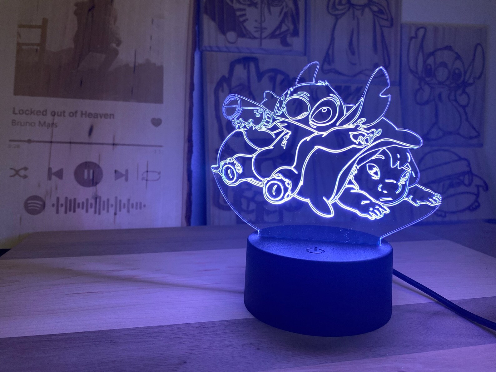 Lilo and Stitch Acrylic LED Night Light, Desk Lamp - Etsy