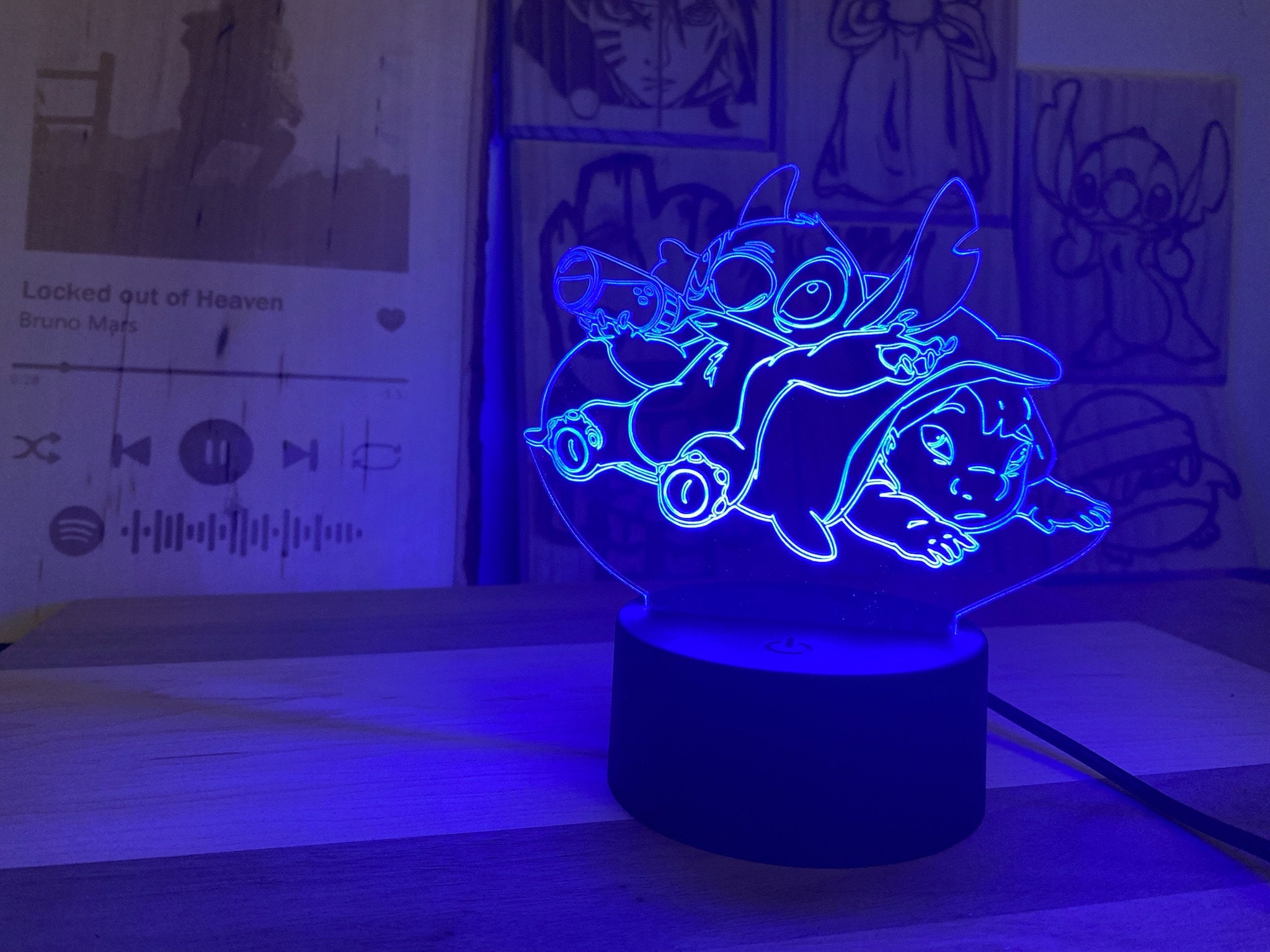 Lilo and Stitch Acrylic LED Night Light, Desk Lamp - Etsy