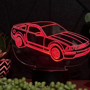 Mustang Acrylic LED Night Light, Desk Lamp - Etsy