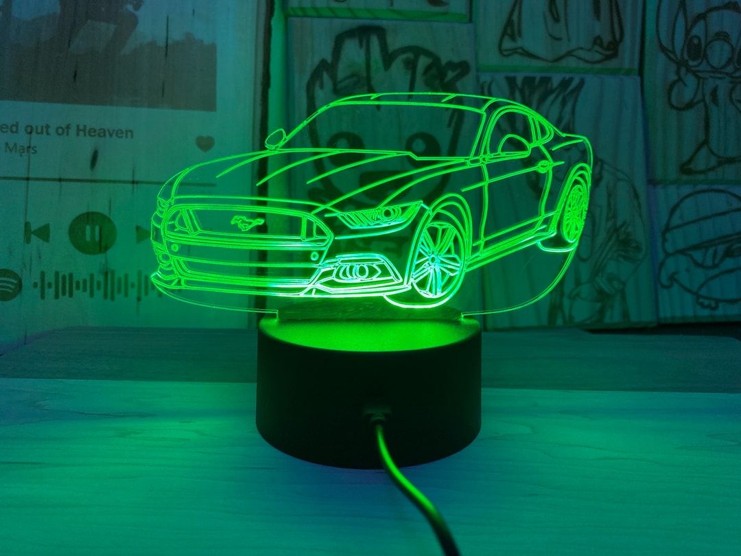 Mustang Acrylic LED Night Light, Desk Lamp - Etsy