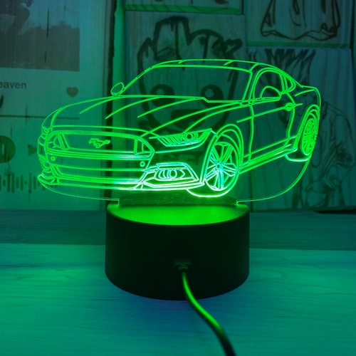Mustang Acrylic LED Night Light Desk Lamp - Etsy
