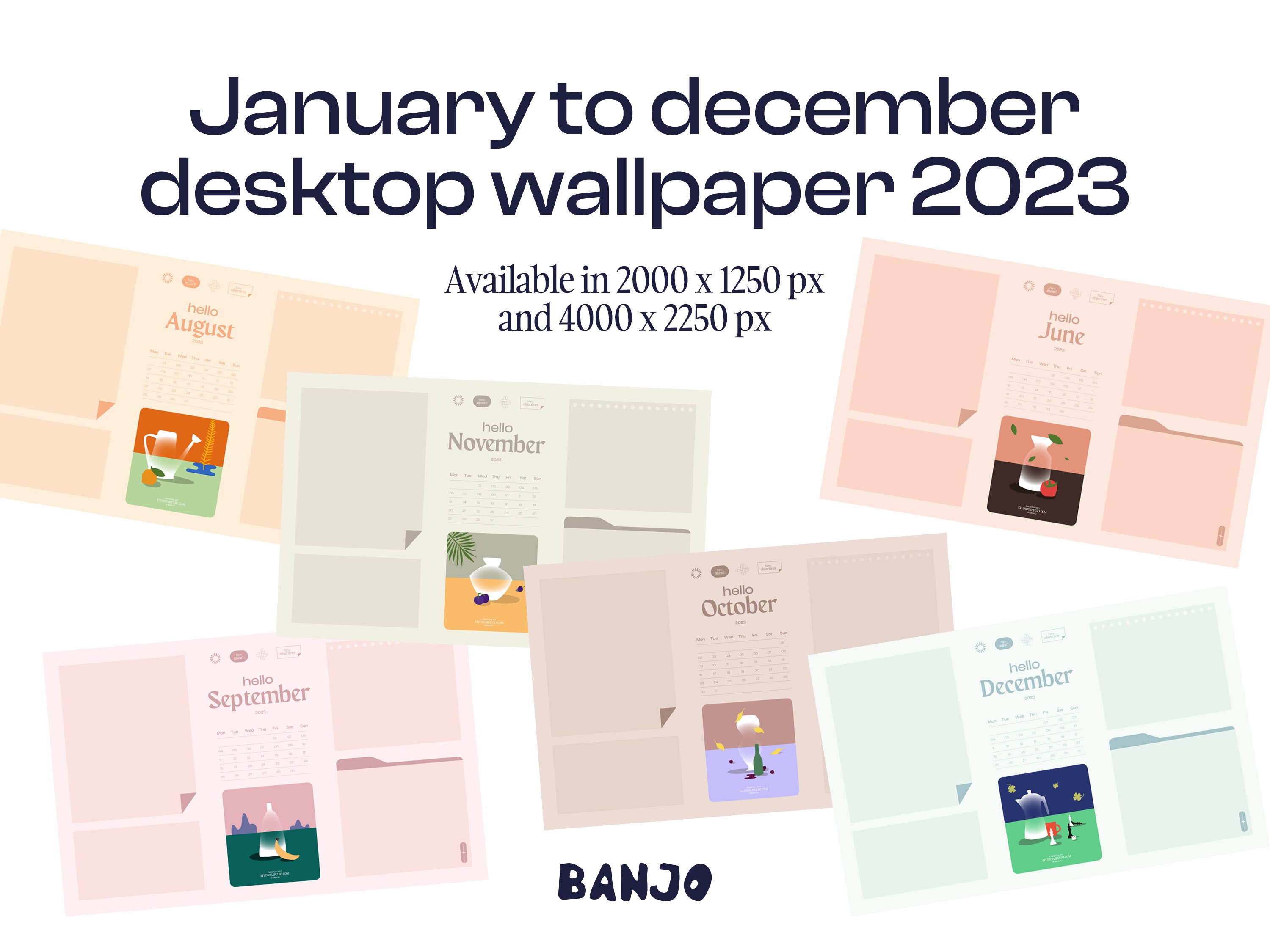 2023 Desktop Wallpaper Organizer Customizable Desktop Wallpaper 2022 ...