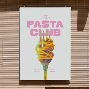 Spaghetti Poster / Pasta Poster / Italian Food Art Print / Minimalistic ...
