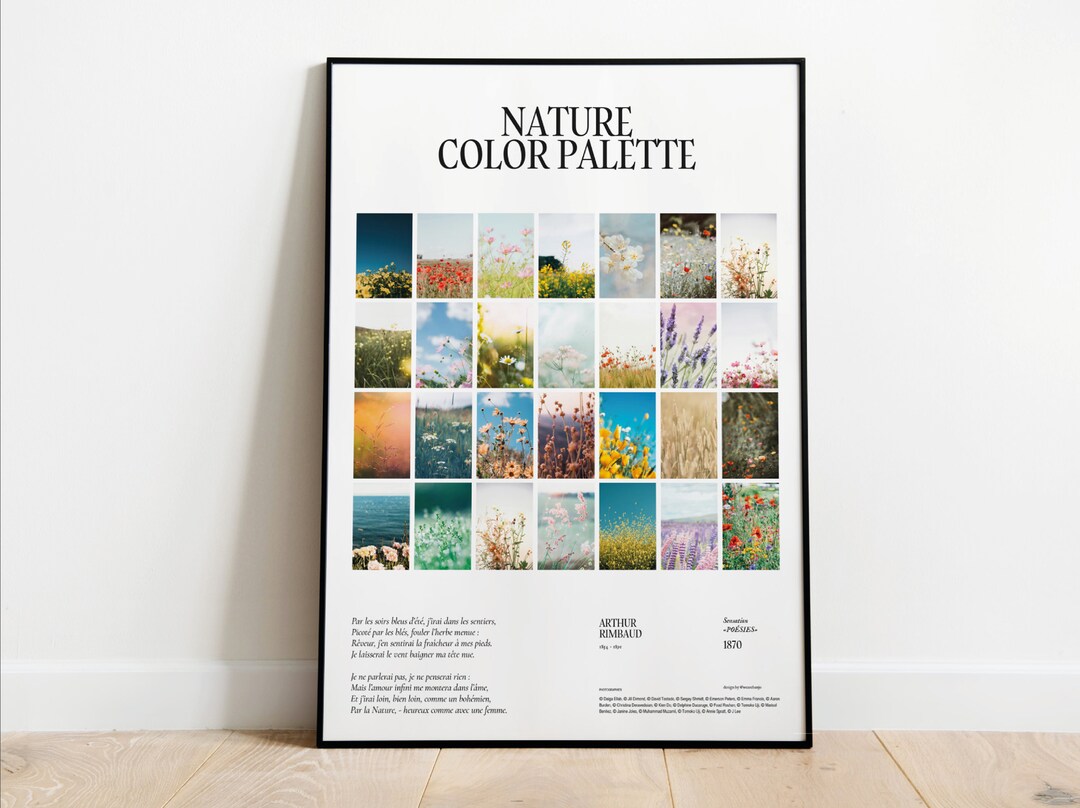 Nature Color Palette Poster / Vintage Graphic Flower Print / Botanical ...