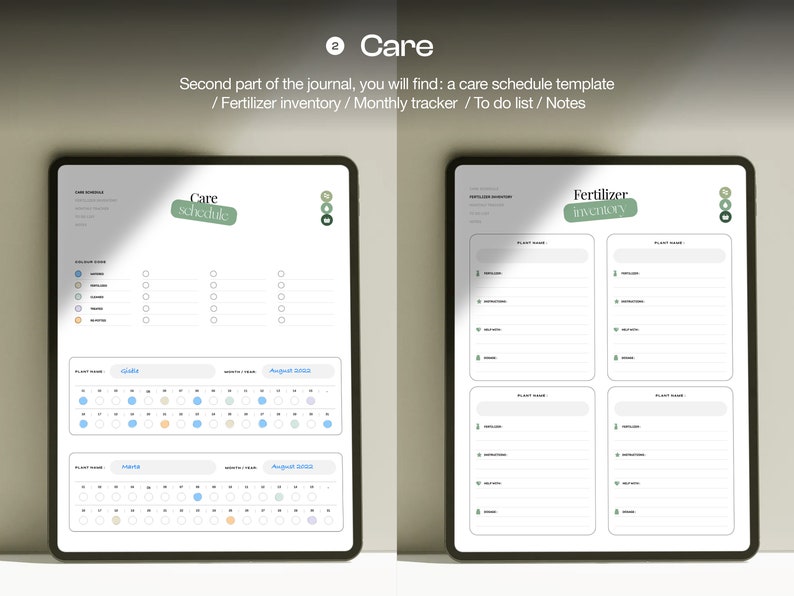 Digital Plants Care Journal / Houseplants Care Planner Journal, PDF ...
