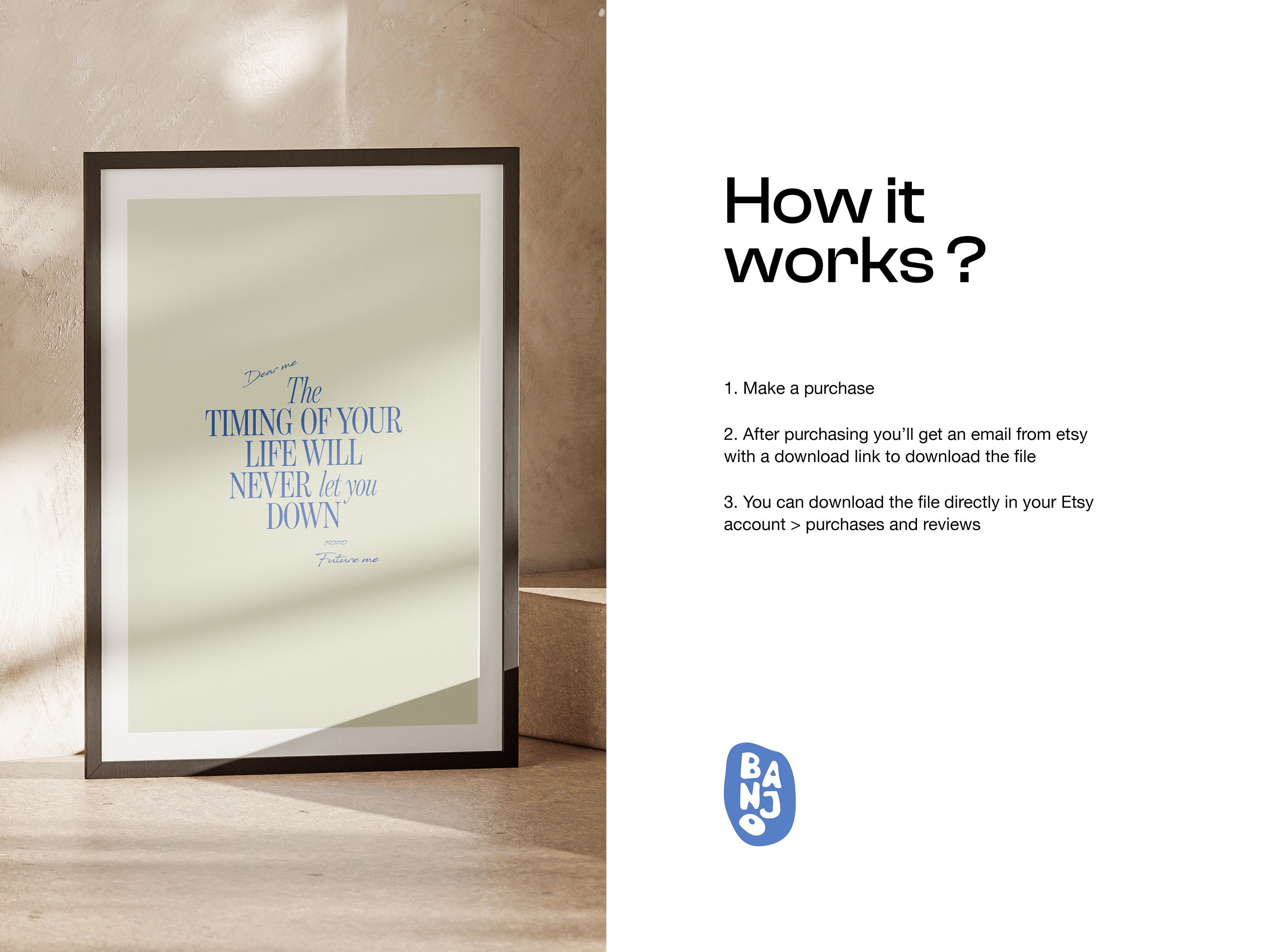 Life Timing Quote Poster, Motivation Print, Minimal Wall Print ...