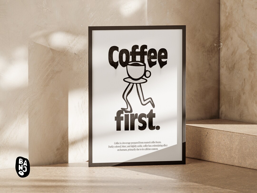 Retro Coffee Lovers Poster, Vintage Coffee Quote, Coffee Poster, Coffee ...