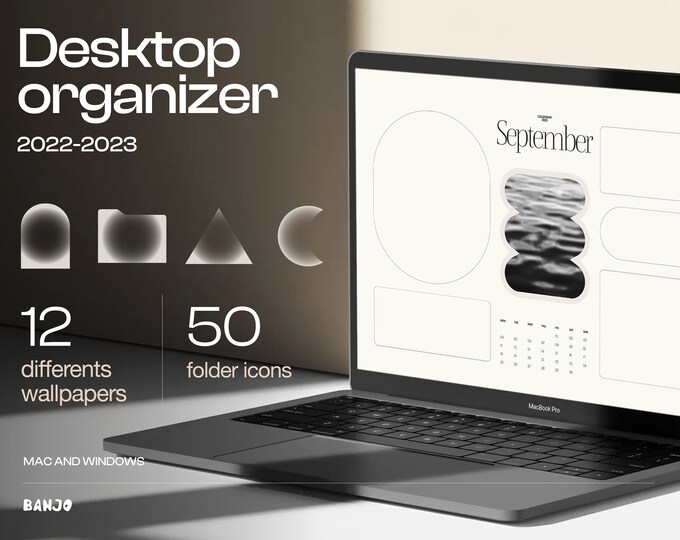 20222023 Minimal Desktop Organizer Black and White Desktop - Etsy