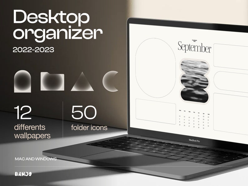 20222023 Minimal Desktop Organizer Black and White Desktop - Etsy