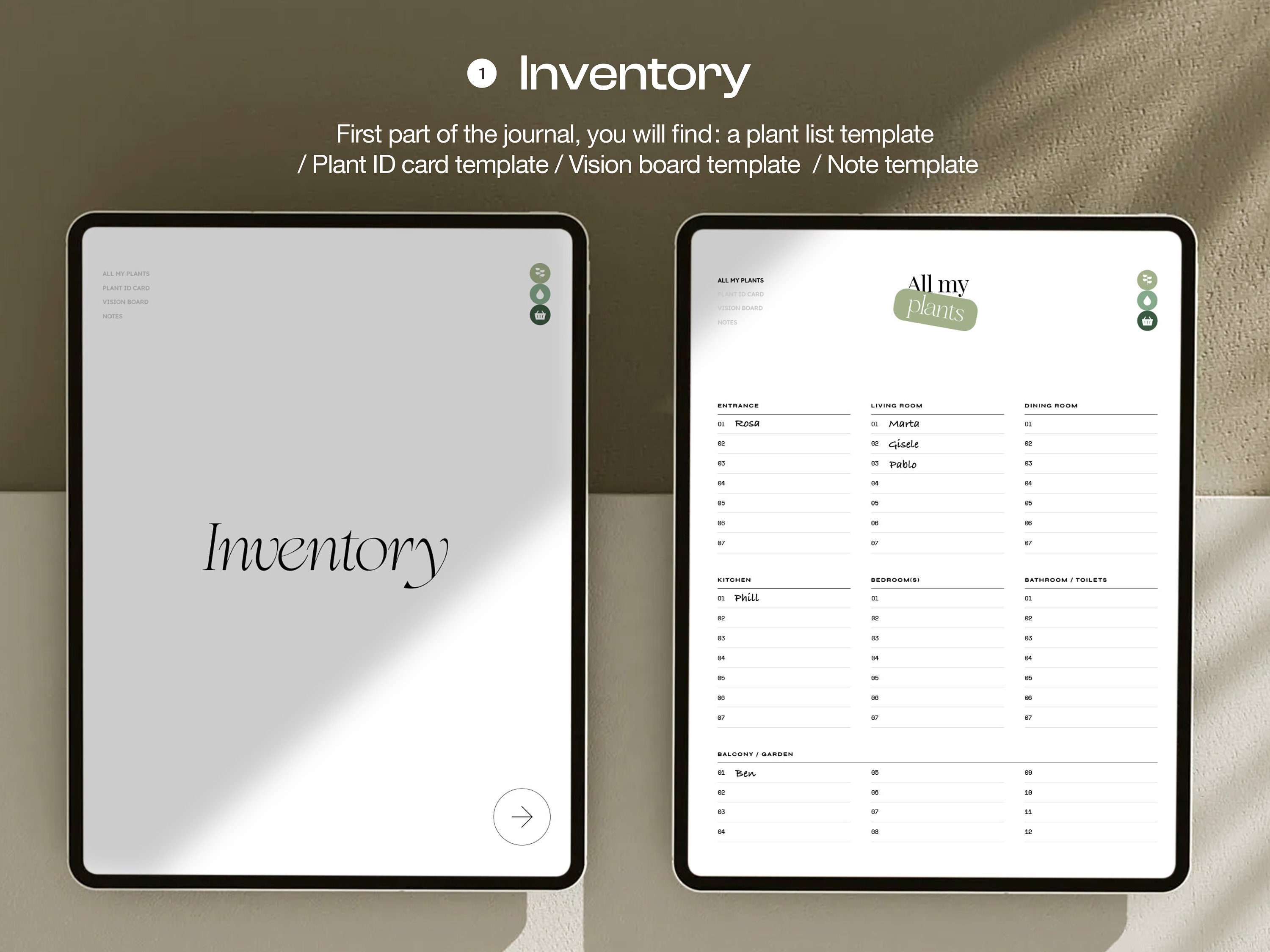 Digital Plants Care Journal / Houseplants Care Planner Journal, PDF ...