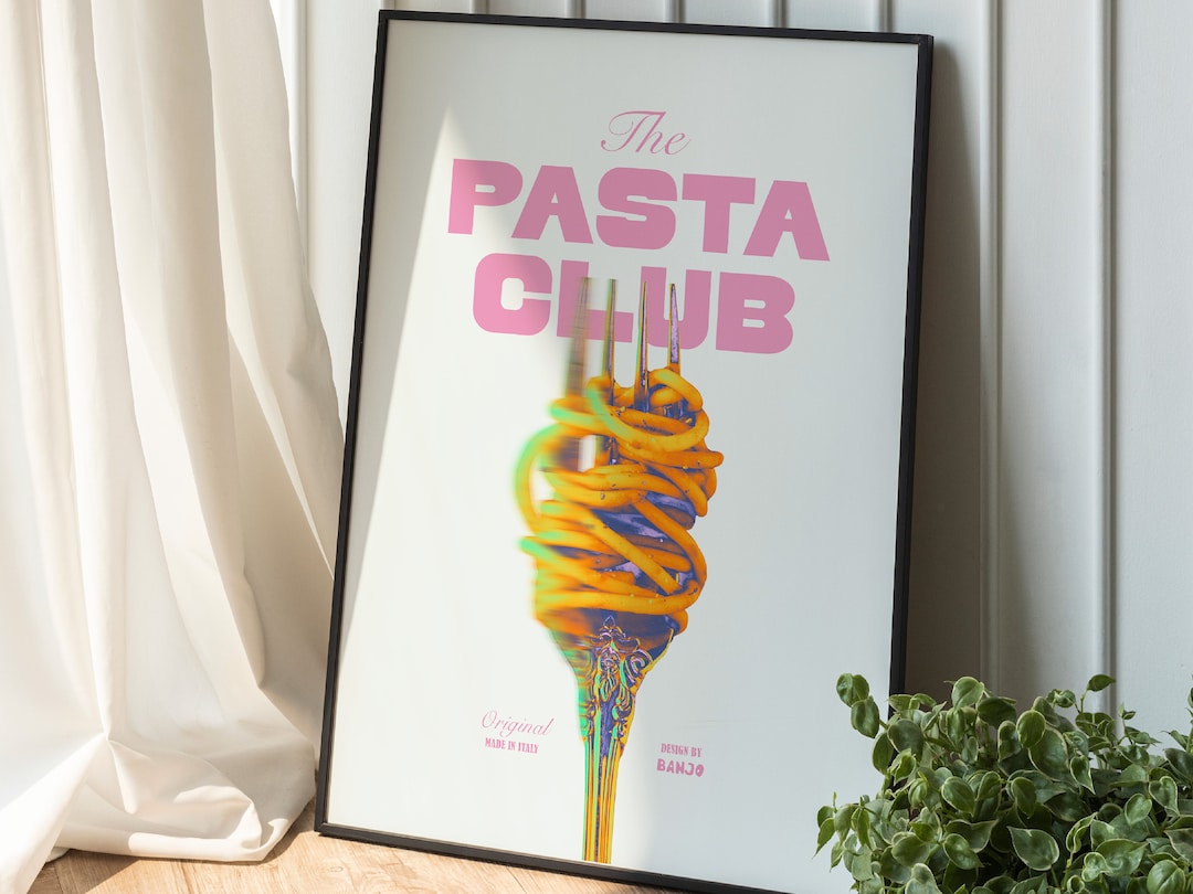 Spaghetti Poster / Pasta Poster / Italian Food Art Print / Minimalistic ...