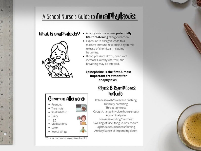 A School Nurse's Guide to Anaphylaxis - Easy to Understand Reference W ...