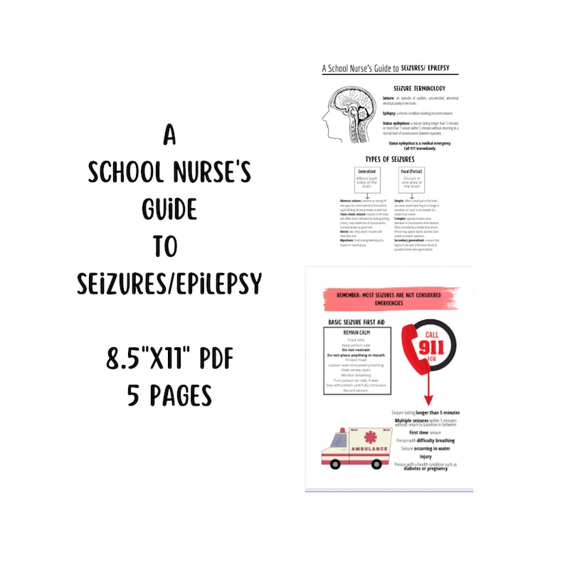 A School Nurse's Guide to Seizures/epilepsy - Easy to Understand ...