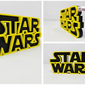 Star Wars Logo Sign Shelf Desk Decor Display Colour 3D Printed Large ...